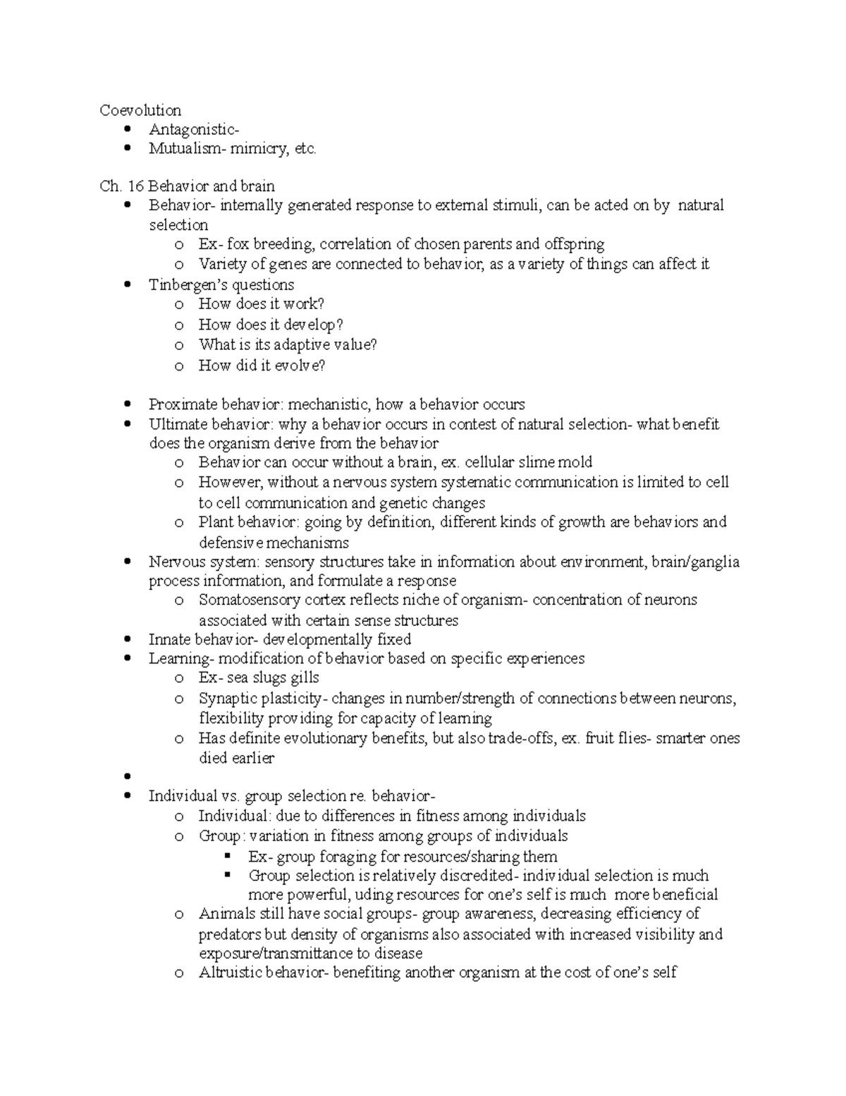 Coevolution - Coevolution Antagonistic Mutualism- mimicry, etc. Ch. 16 ...