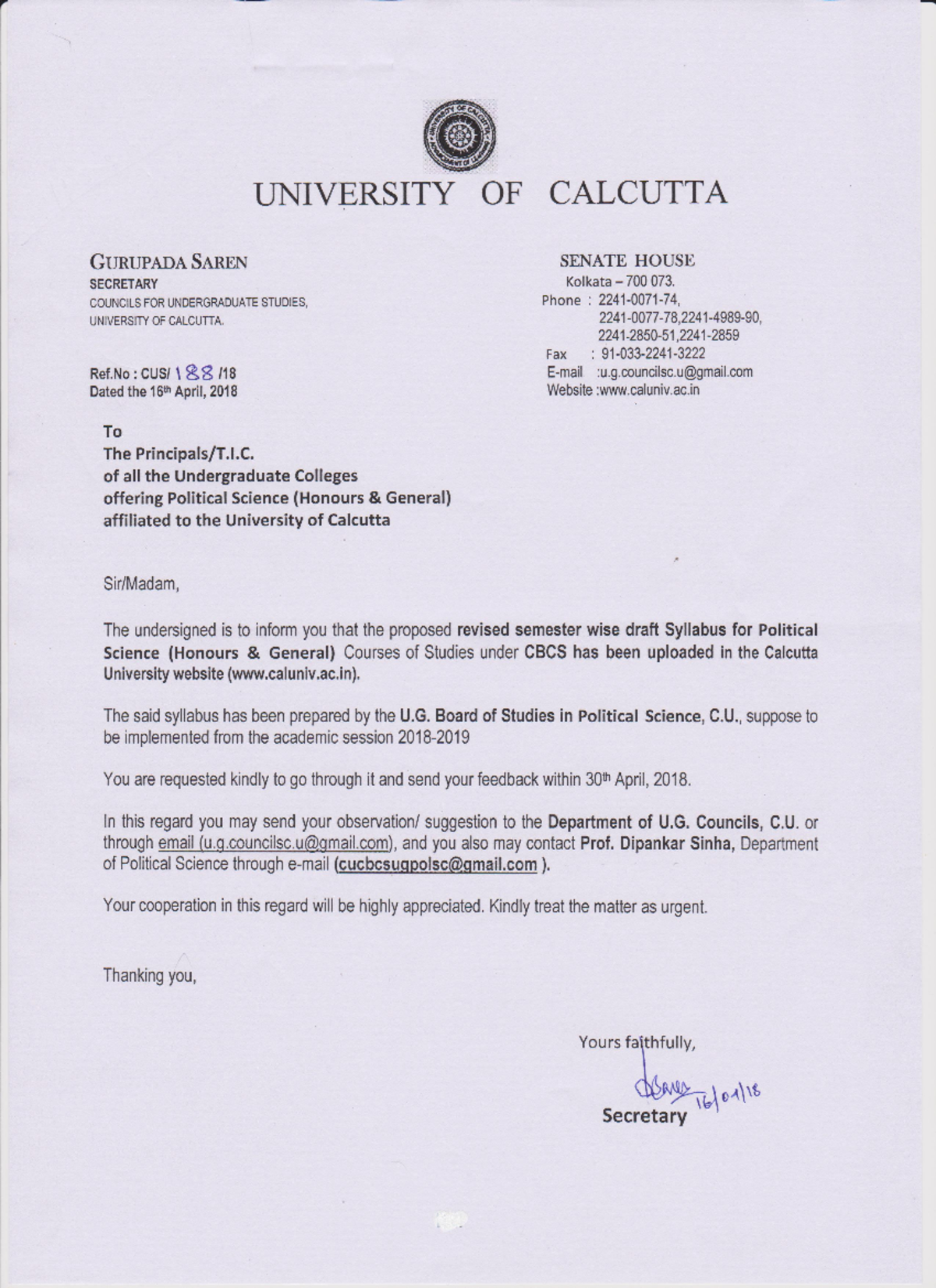 Draft-Polsc-16-4-18 - University of Calcutta Draft BA (Honours)-CBCS ...