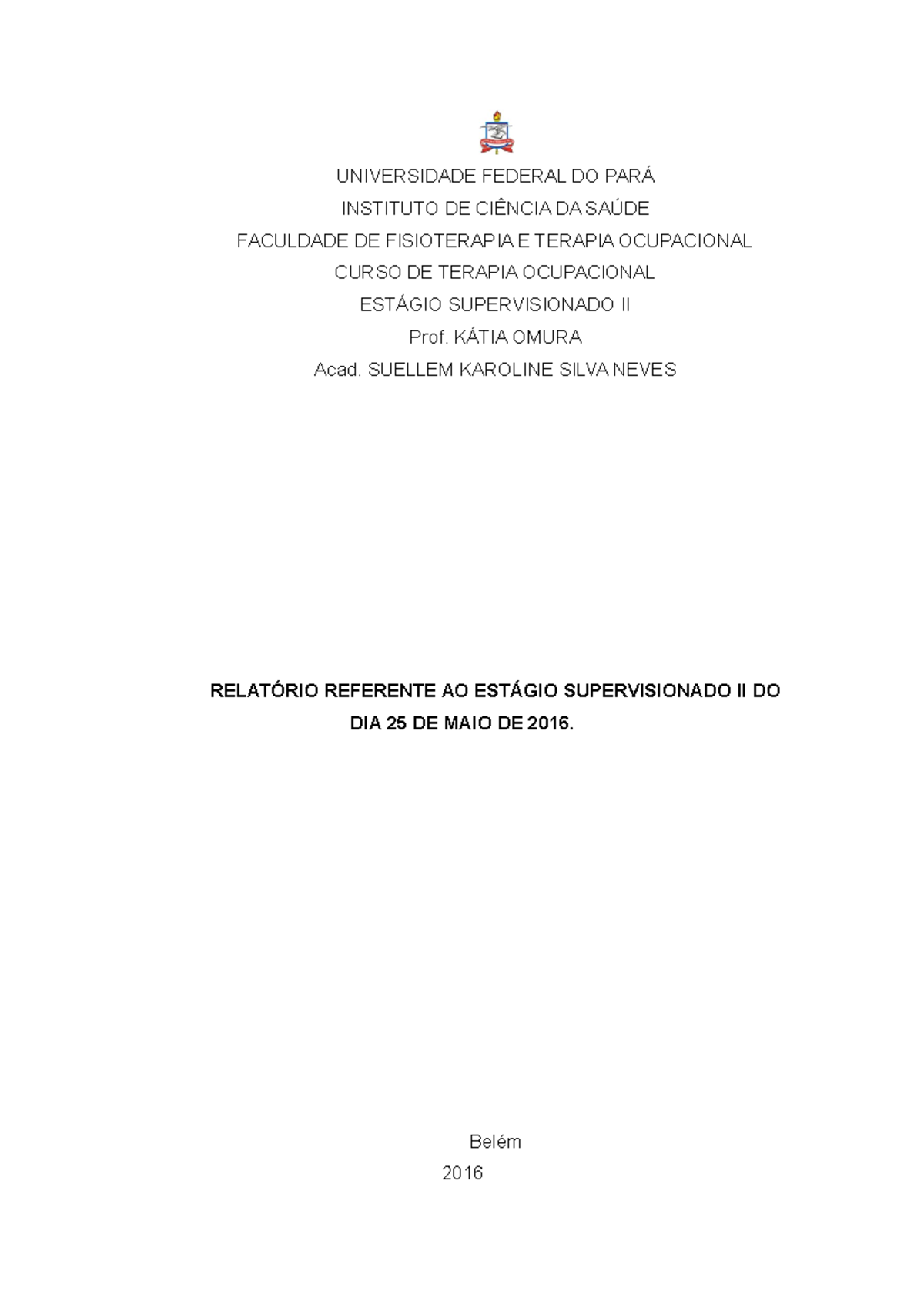 Relatorio 05 HJBB - resumo com referencia da atuação terapêutico ...
