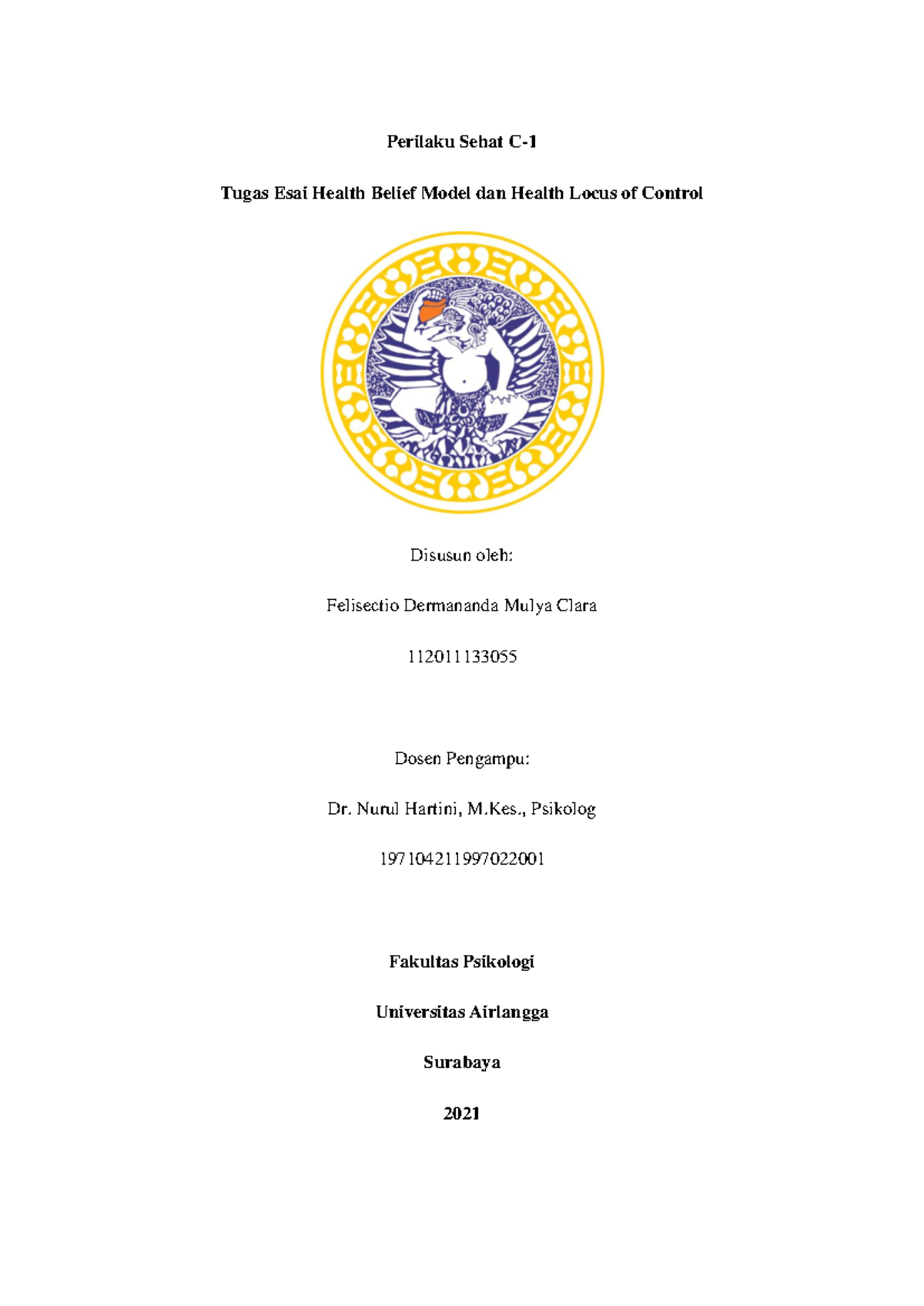 Tugas Esai (HBM dan HLo C) Felisectio Dermananda Mulya Clara 112011 ...