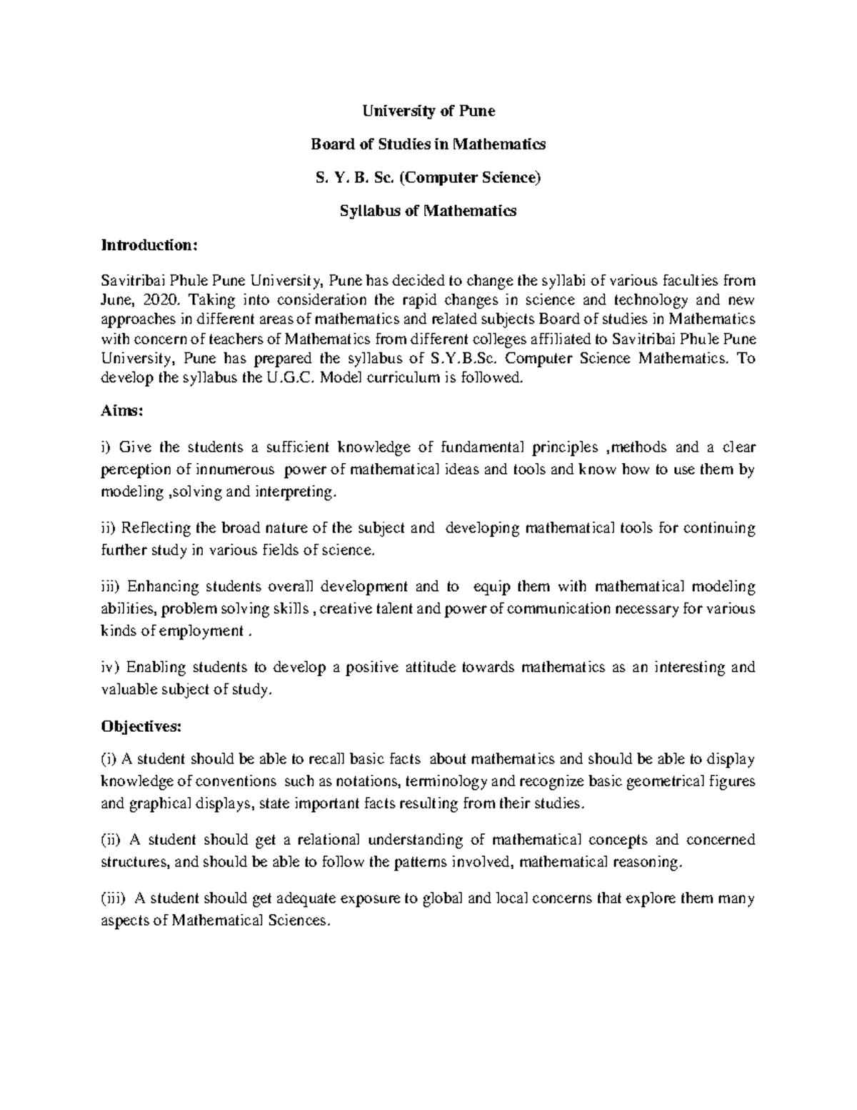 S. Y. B. Sc. (Computer Science) Mathematics 18 - University of Pune ...
