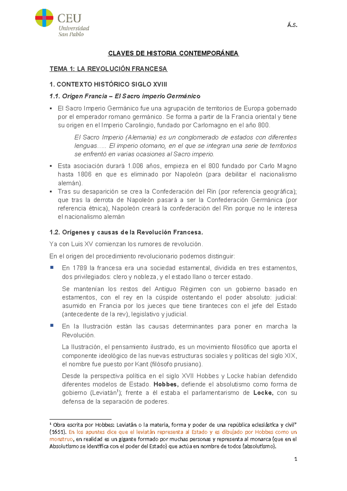 Apuntes 1 PAR Claves DE Historia - CLAVES DE HISTORIA CONTEMPORÁNEA ...