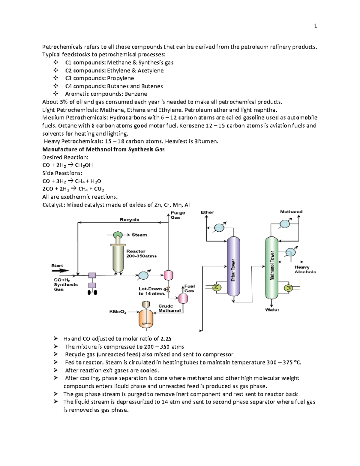 Petrochemicals - The lecture notes on pfd - Petrochemicals refers to ...