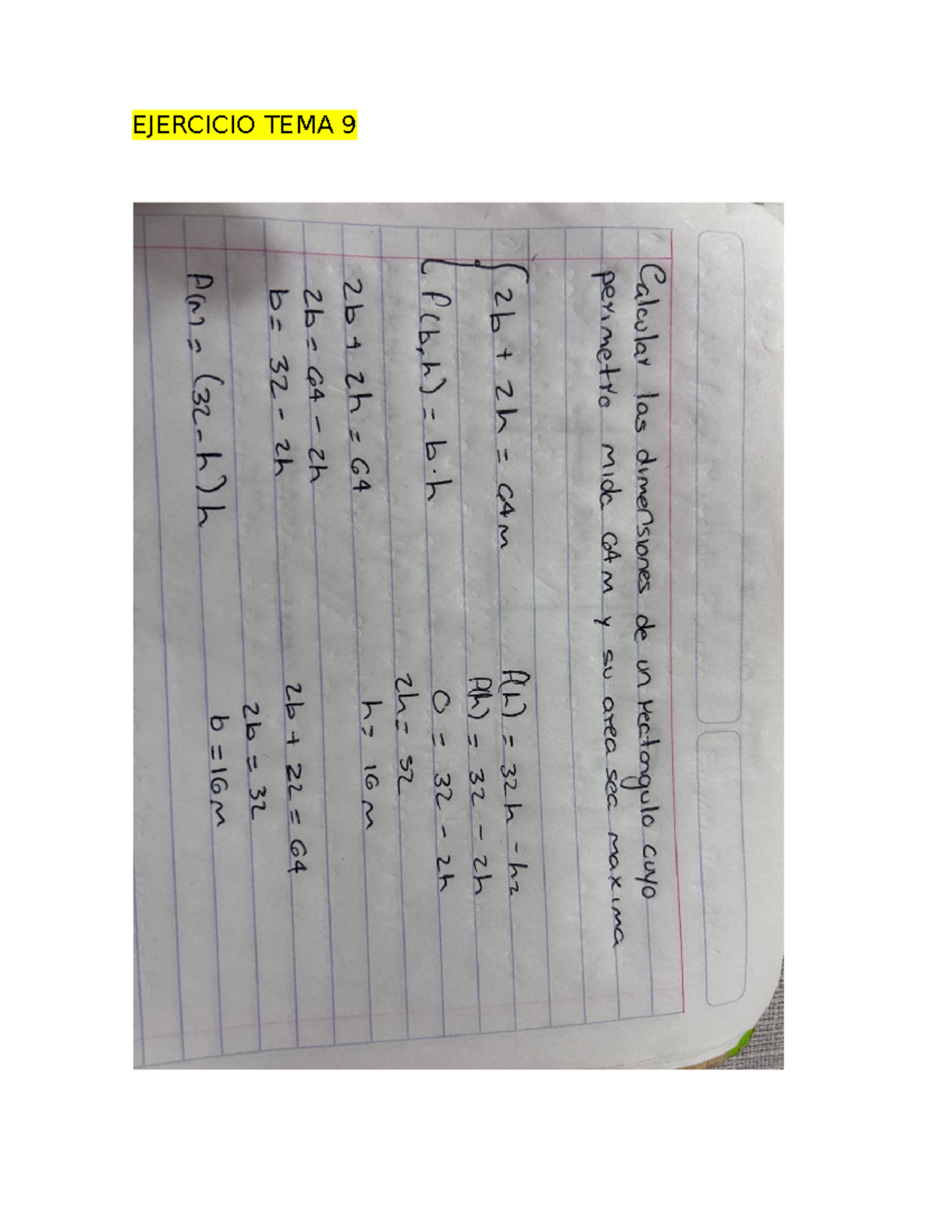 Ejercicio TEMA 9 MATE - mate - Fundamentos matemáticos - EJERCICIO TEMA - Studocu