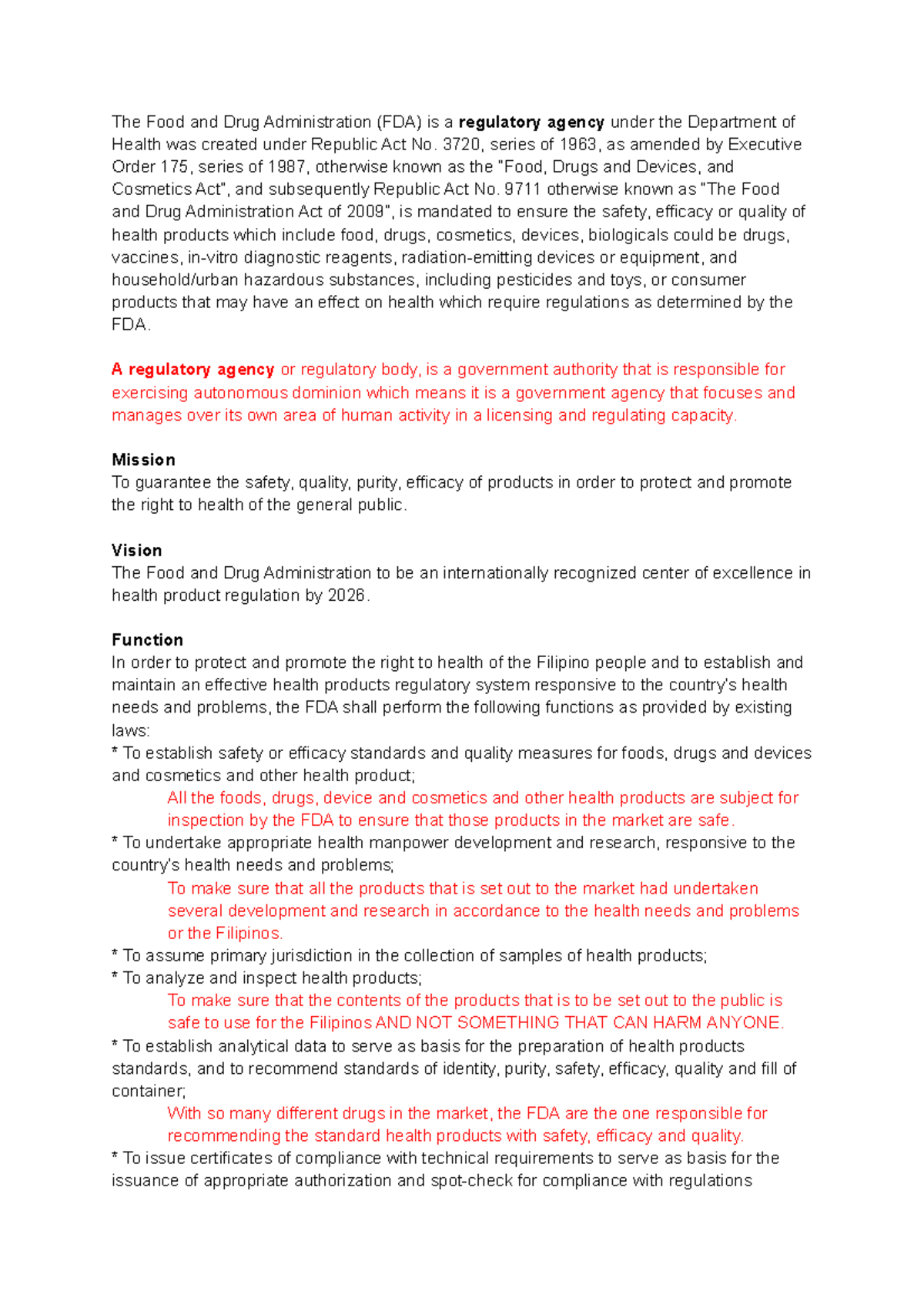 Food and Drug Administration (FDA) in the Philippines - The Food and ...