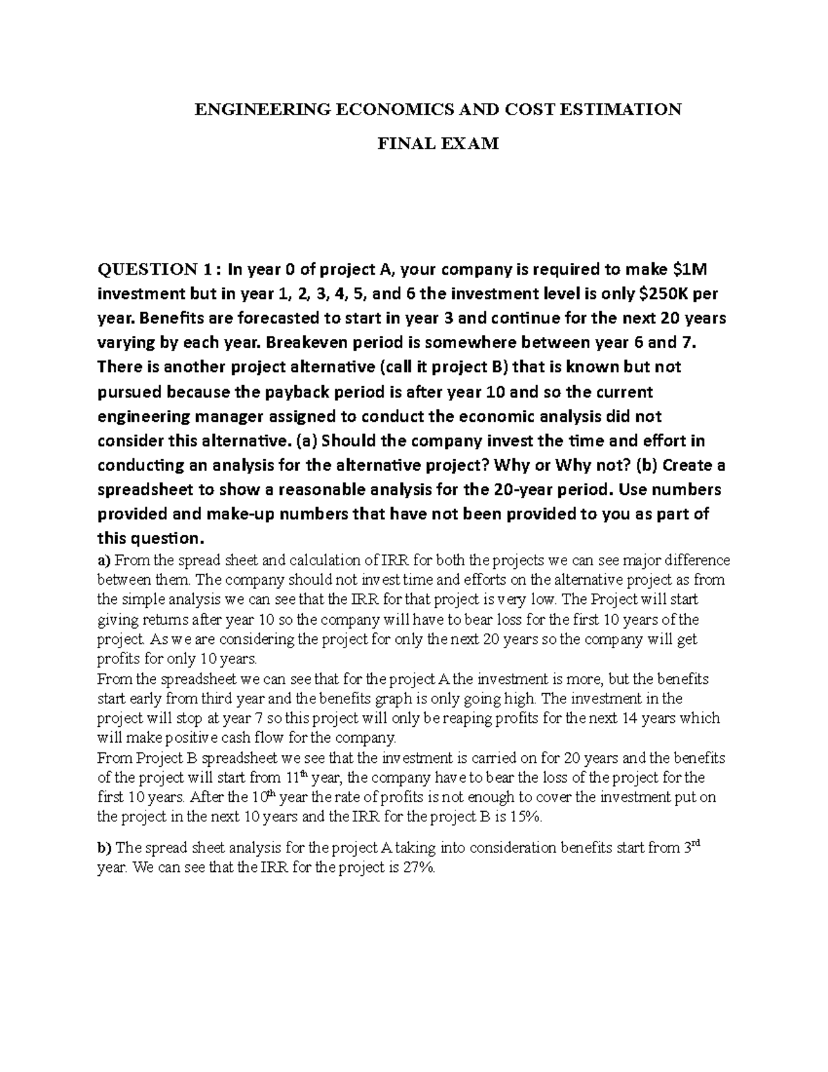 Engineering Economics AND COST Estimation - ENGINEERING ECONOMICS AND ...