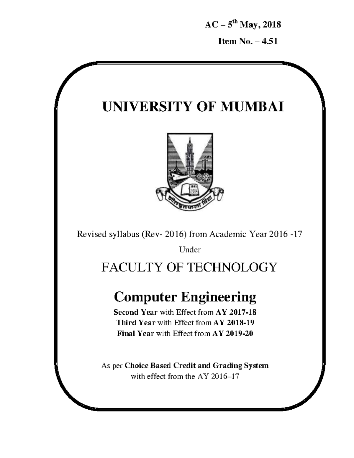 Te Be Comp Engg Cbcgs Syllabus Ac 5 Th May 2018 Item No 4