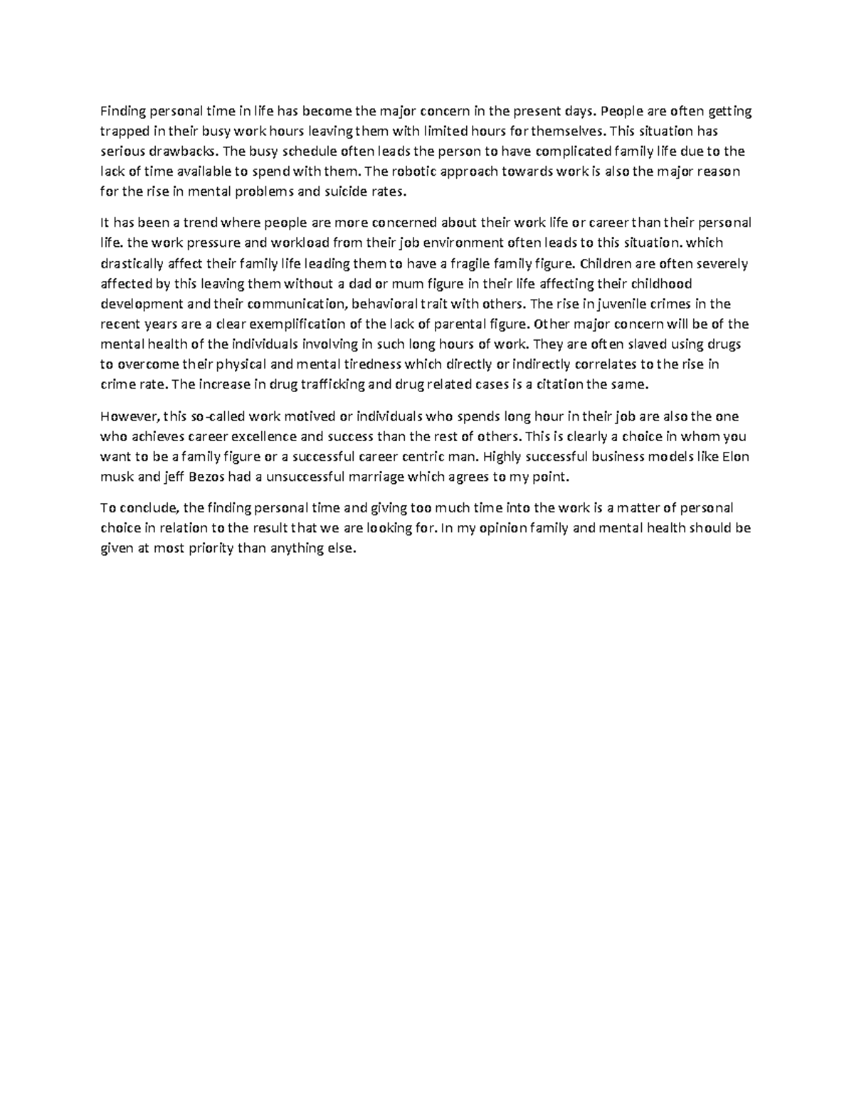 Writing task 14 - k[n[o[ooi - Finding personal time in life has become ...