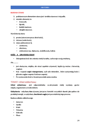 Anatomia wyklady-1 cz - Notatki z wykładów - TEMAT: UkCad kostny/Ko[ciec/Szkielet UKAAD KOSTNY ...