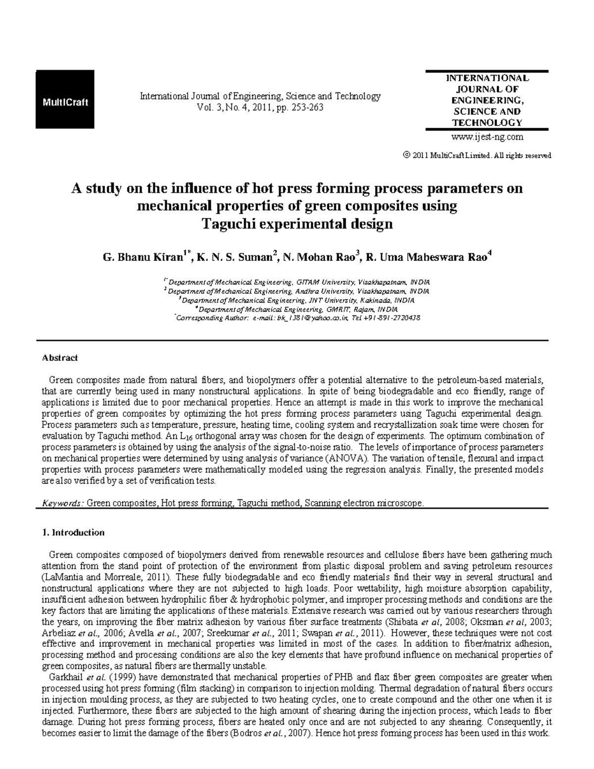 A study on the influence of hot press forming process parameters on ...