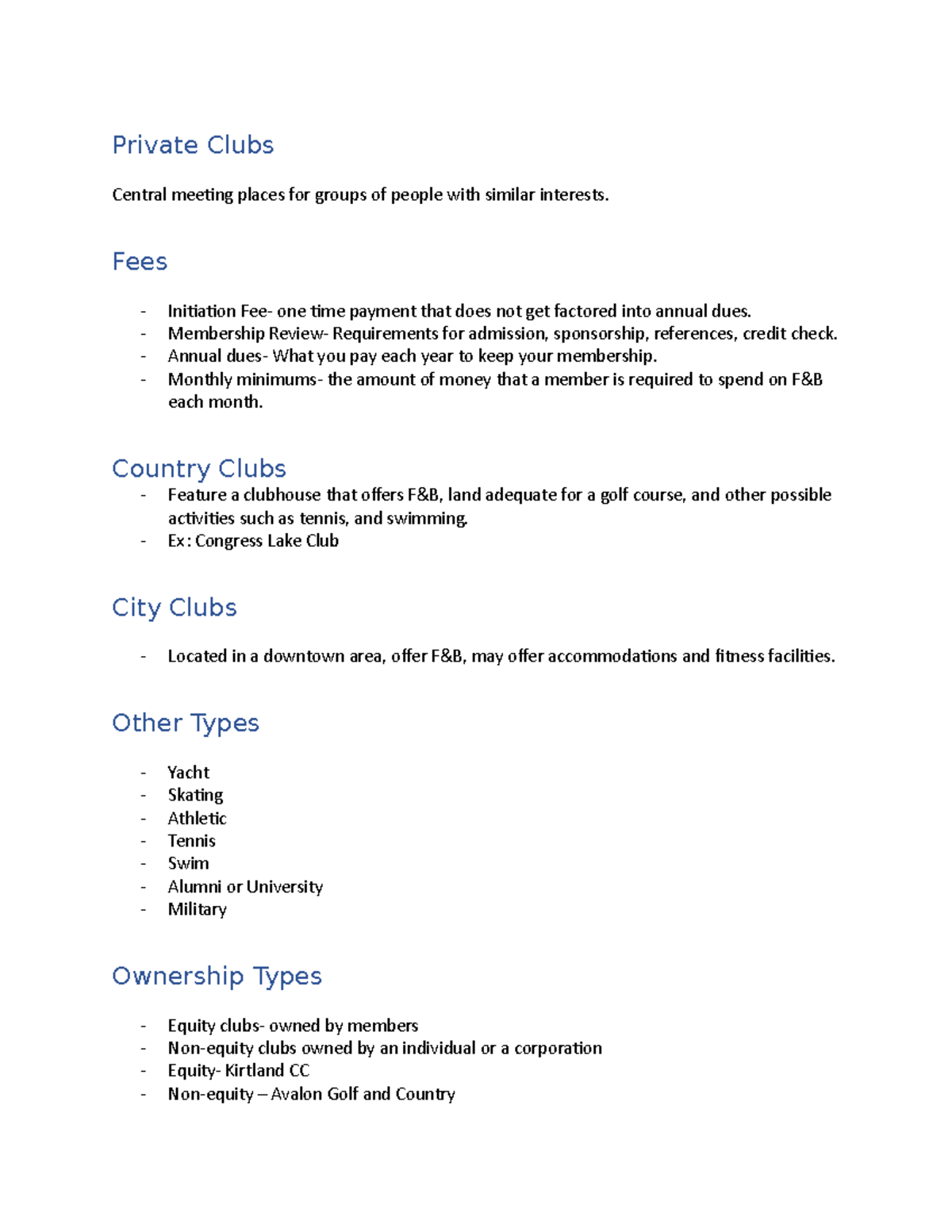 Private Clubs - Mandy Ulicney - Private Clubs Central meeting places ...