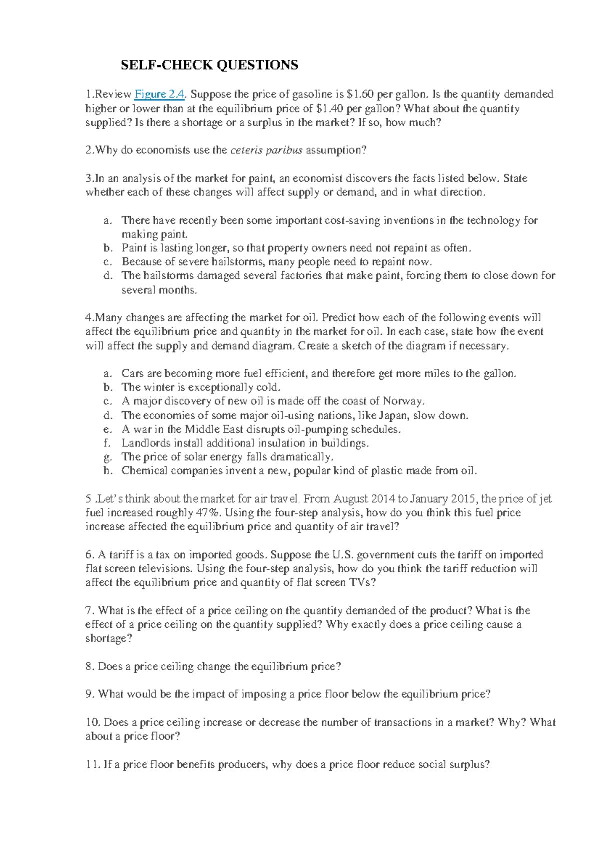 SELF chek questions - SELF-CHECK QUESTIONS 1 Figure 2 .4. Suppose the ...