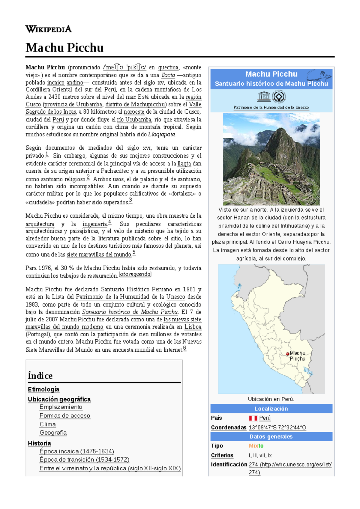 Machu Picchu - est - Machu Picchu Santuario histórico de Machu Picchu ...