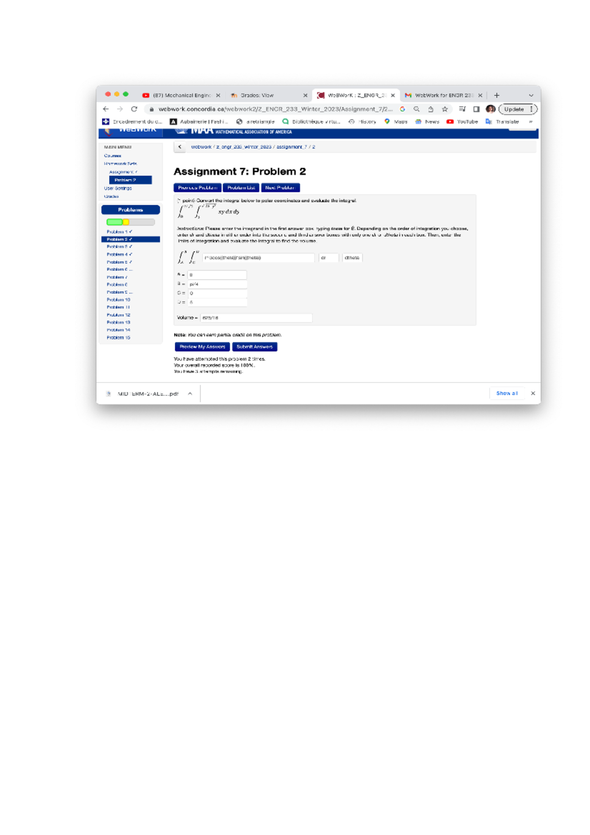 233 webwork assignement 7 - ENGR 233 - Studocu