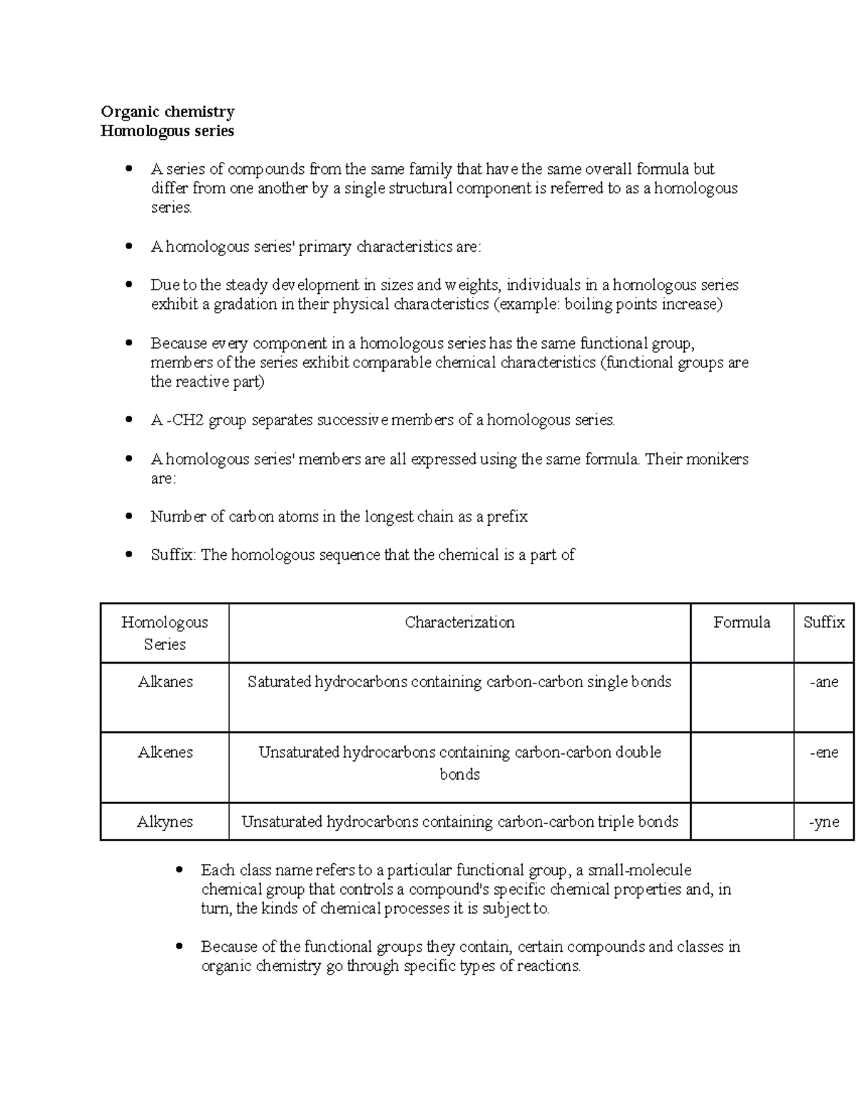 Homologous series - Organic chemistry Homologous series A series of ...