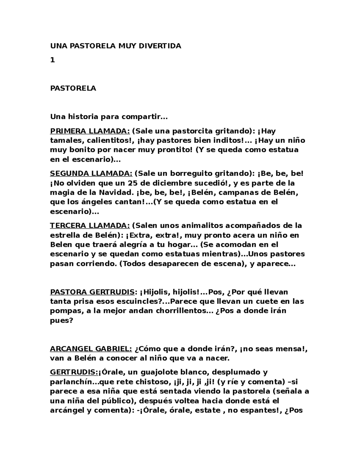 UNA Pastorela MUY Divertida - UNA PASTORELA MUY DIVERTIDA 1 PASTORELA ...
