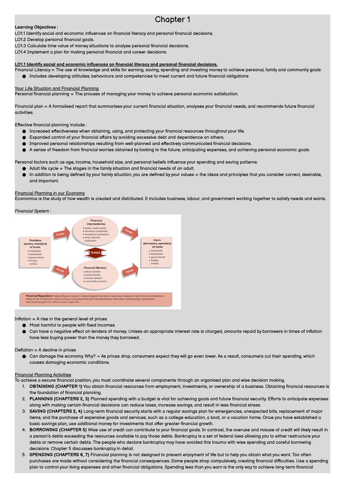 Chapter Notes for Topic 1 of the course - Chapter 1 Learning Objectives ...