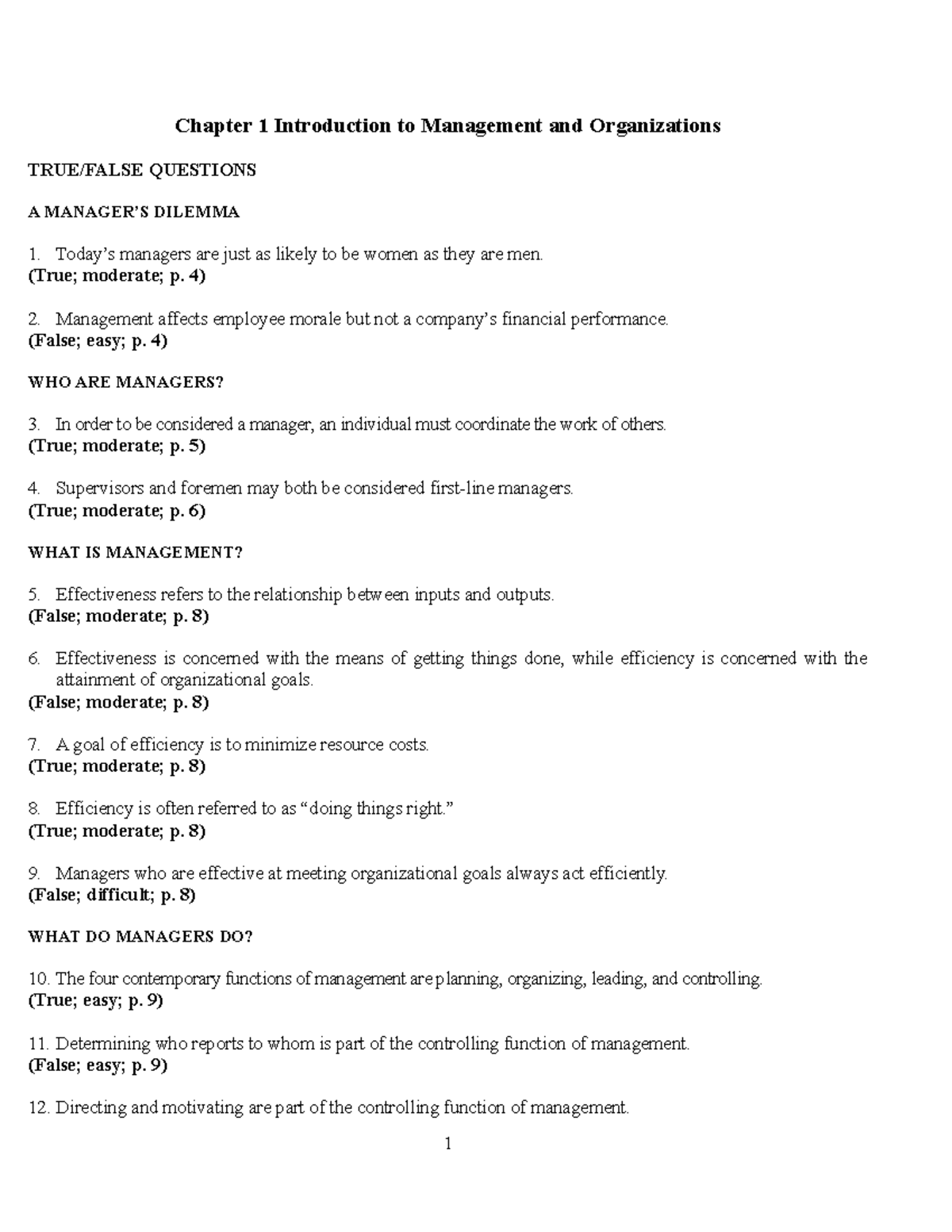Mgmt09 tif01 - MGT101 Introduction to Management - Chapter 1 ...