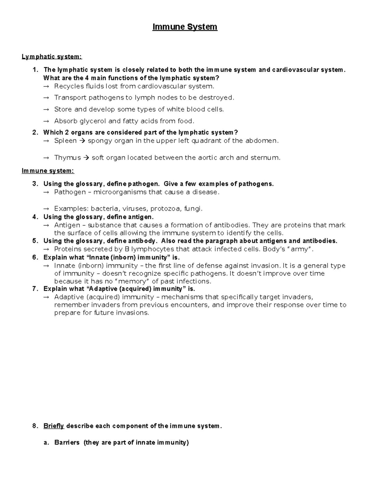 Immune System - Summary Human Anatomy & Physiology ll - Immune System ...