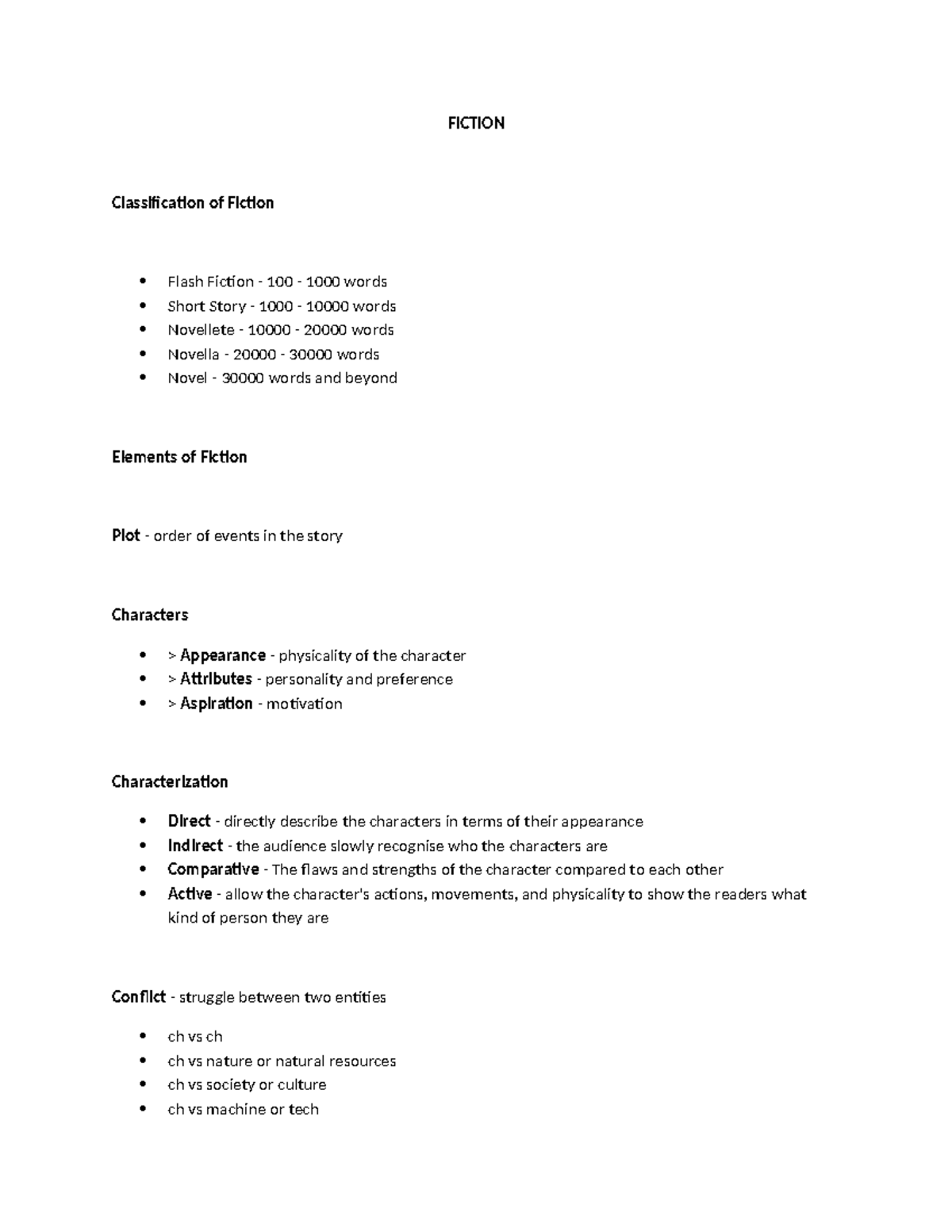 Fiction-WPS-Office - Notes - FICTION Classification of Fiction Flash ...