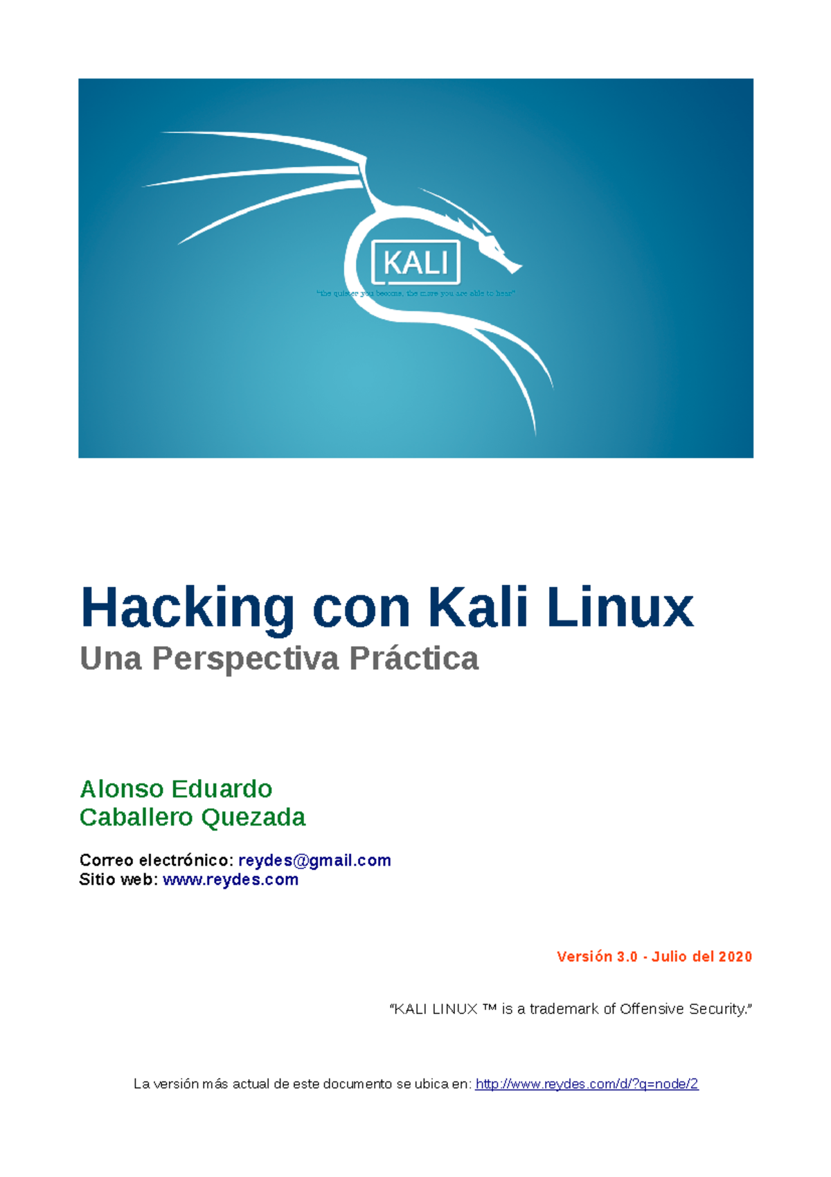 Kali Linux v3 Alonso Re YDe S - Hacking con Kali Linux Una Perspectiva ...