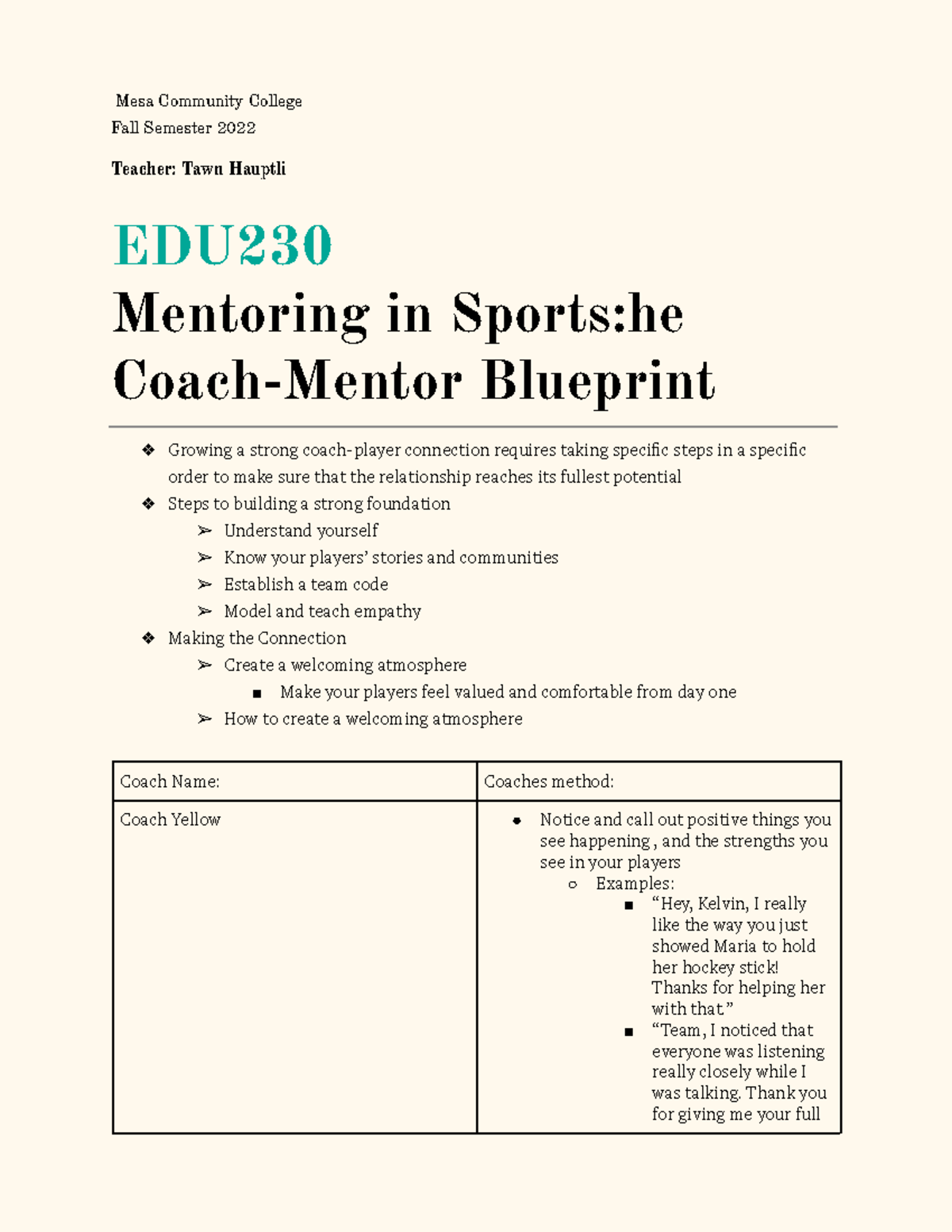 Inspire 21- Mentoring in Sports: The Coach-Mentor Blueprint - Mesa ...