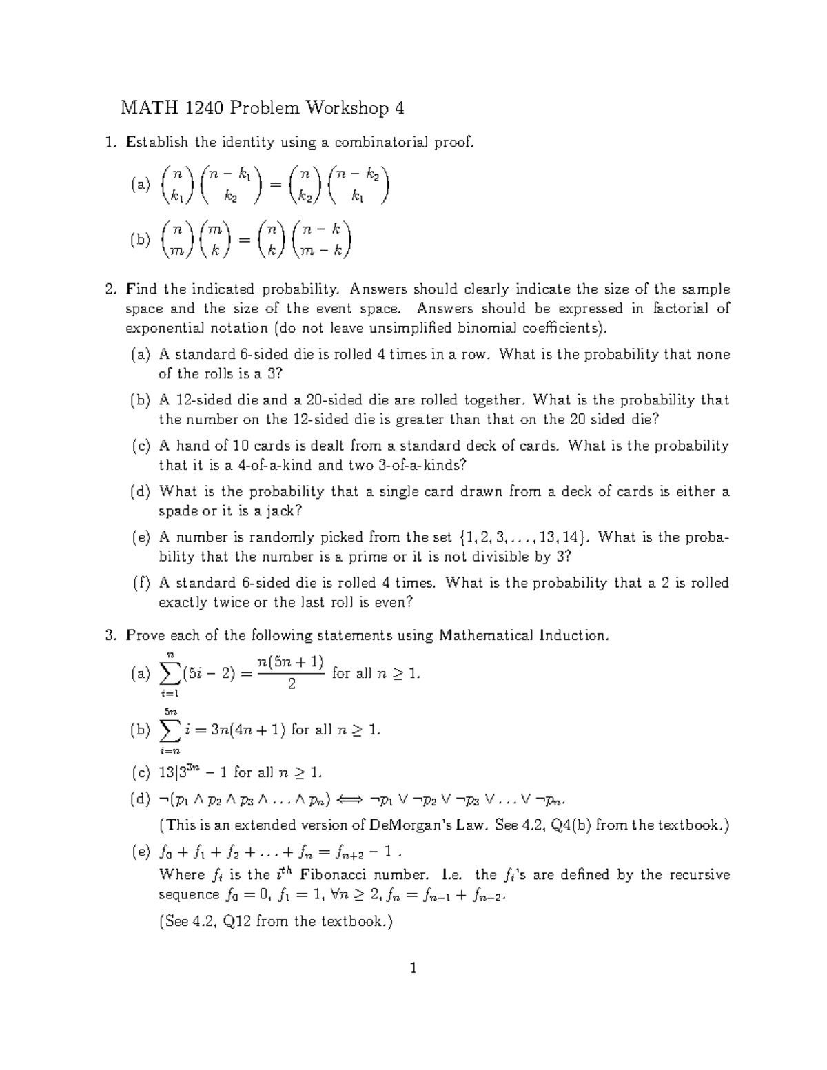 1240-W4 - math1240 - MATH 1240 Problem Workshop 4 Establish the ...