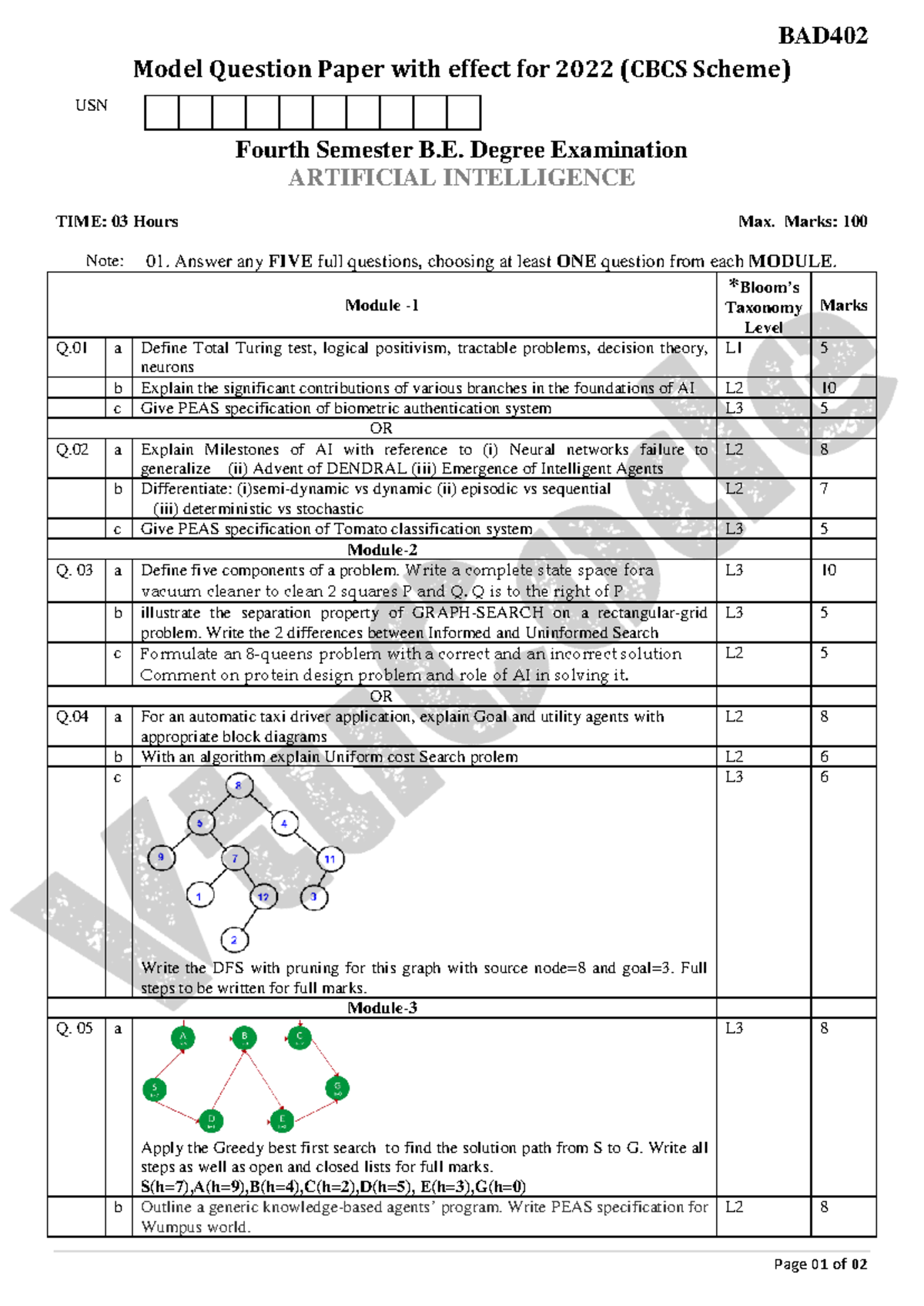 @vtucode - Nil - BAD Page 01 of 02 Model Question Paper with effect for ...