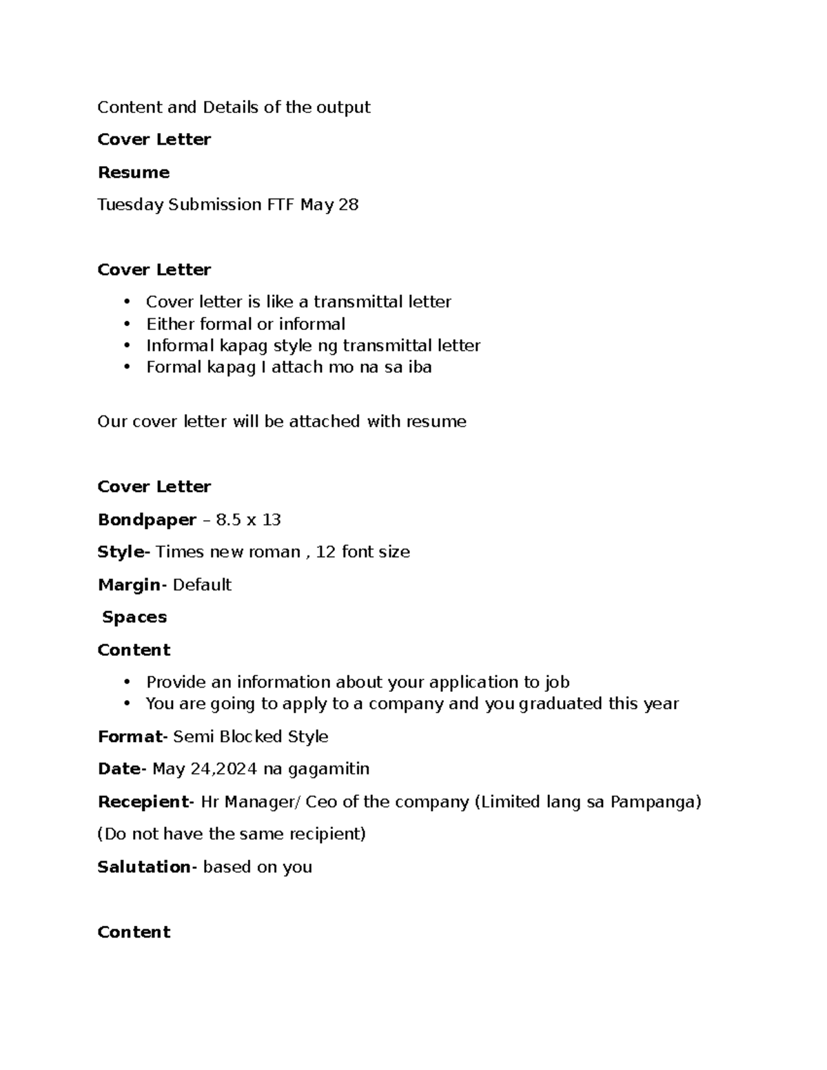 5 6208236782392184672 - Content and Details of the output Cover Letter ...