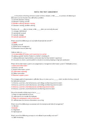 MNG2601 Assignment 2 Question 1 to 36 2021 - Part 2 of 11 - Part B: Theory questions Question 2 ...