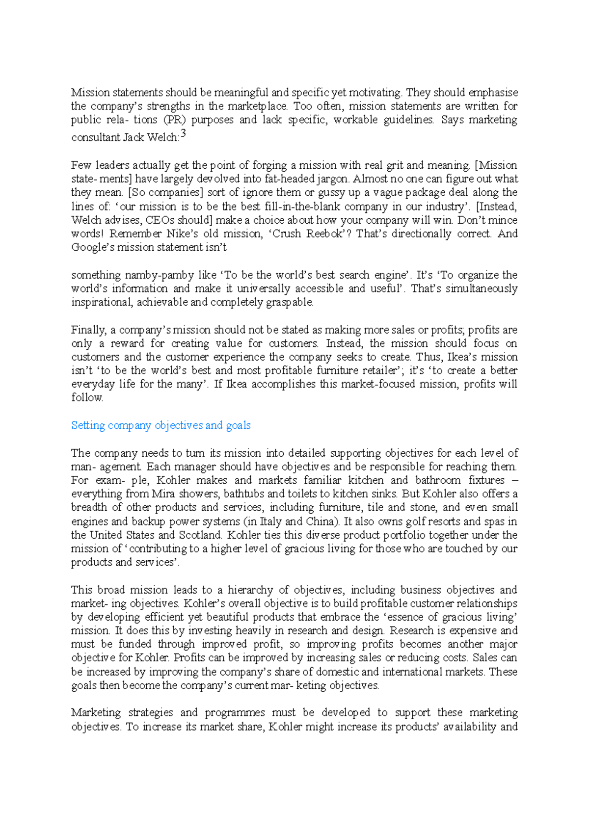 Notes-1 - Mission statements and Designing the portfolio - Mission ...