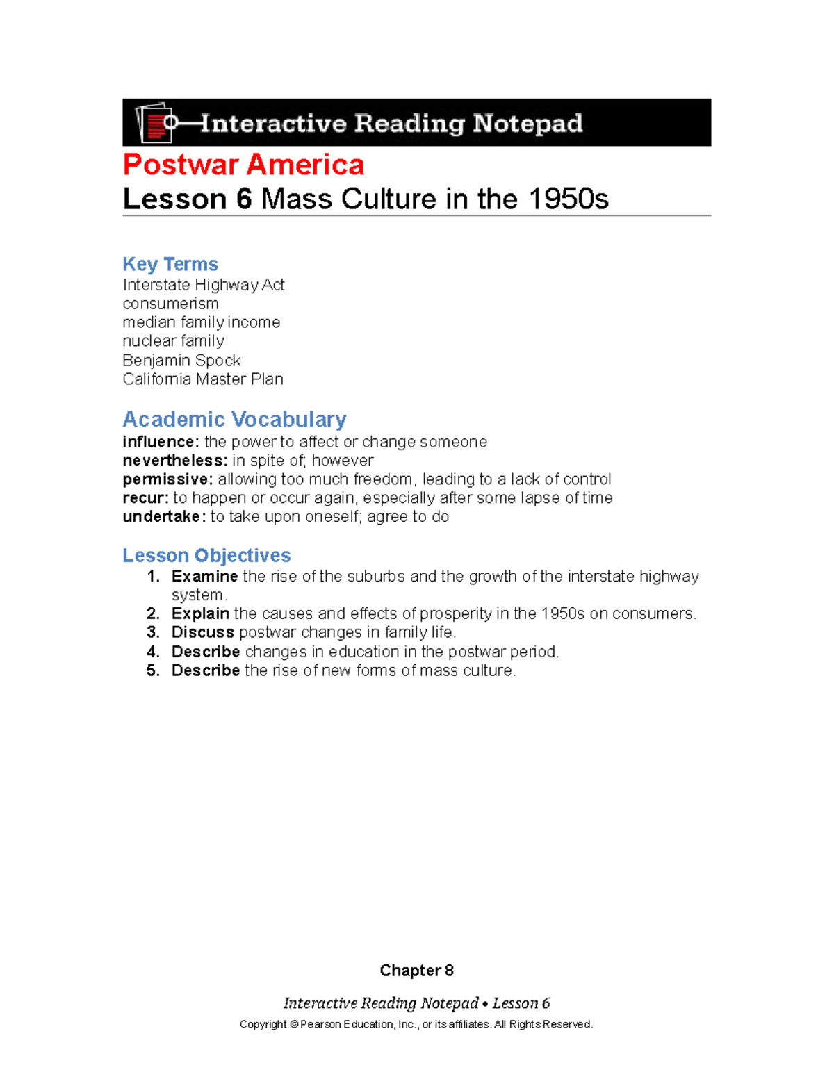 Ushistorymassculture - Postwar America Lesson 6 Mass Culture in the ...