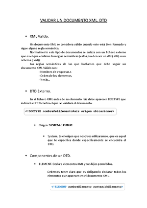 X PATH - Resumen de la teoría de validar un documento XML. xPATH ...