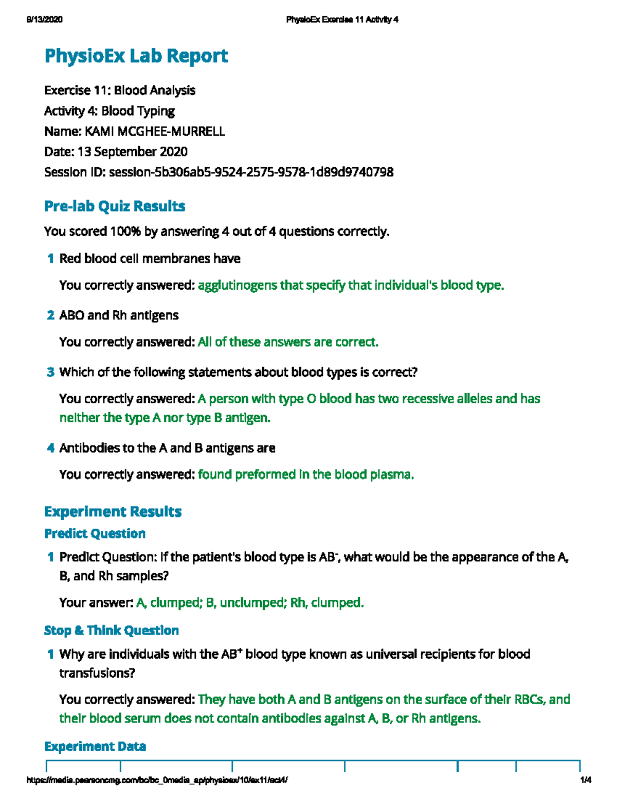 Blood Typing LAB - biol 228 - Studocu