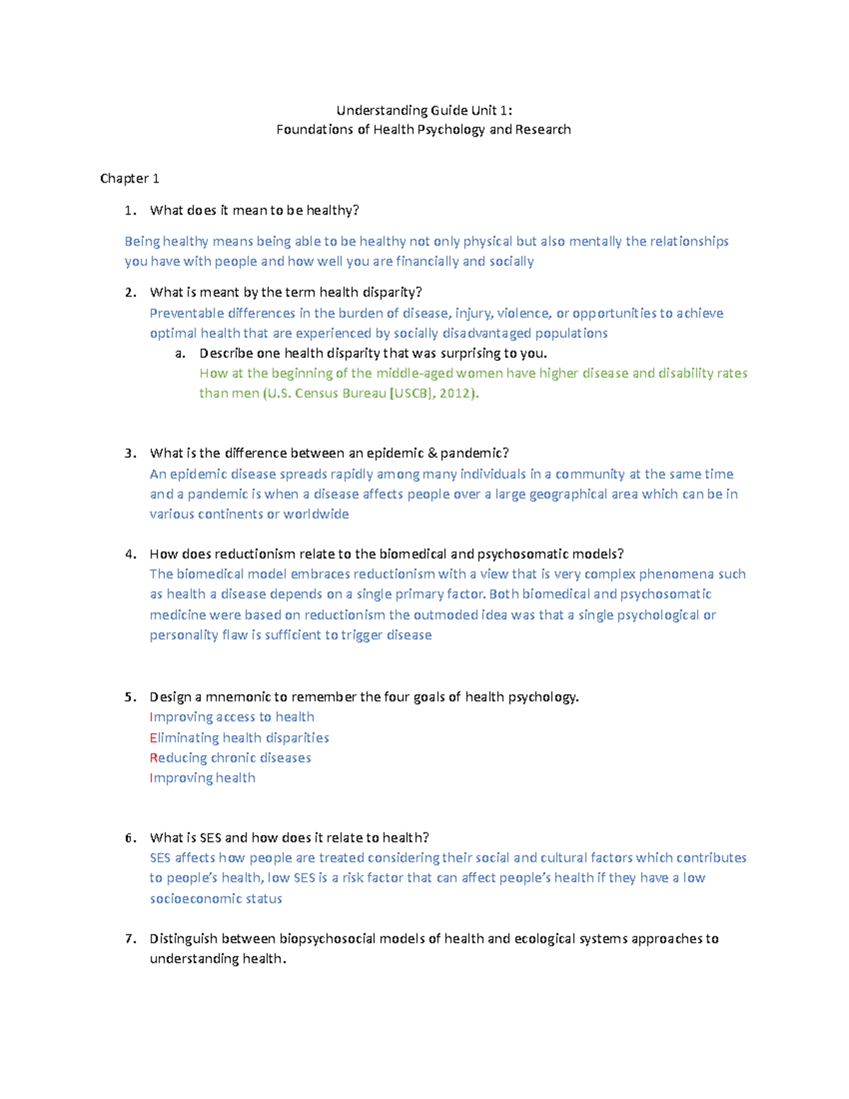 UG Unit 1 - Questions - Understanding Guide Unit 1: Foundations of ...