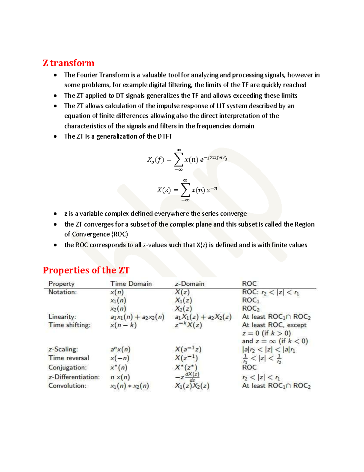 3. Z transform compressed - Z transform The Fourier Transform is a valuable tool for analyzing ...