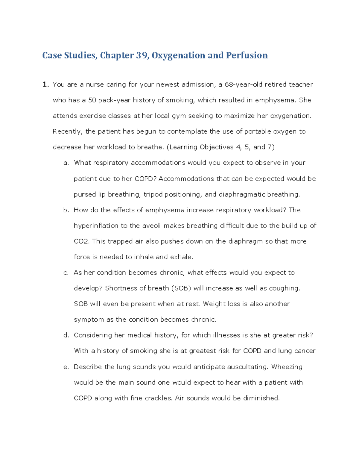 Breathing Case Study - Case Studies, Chapter 39, Oxygenation and ...