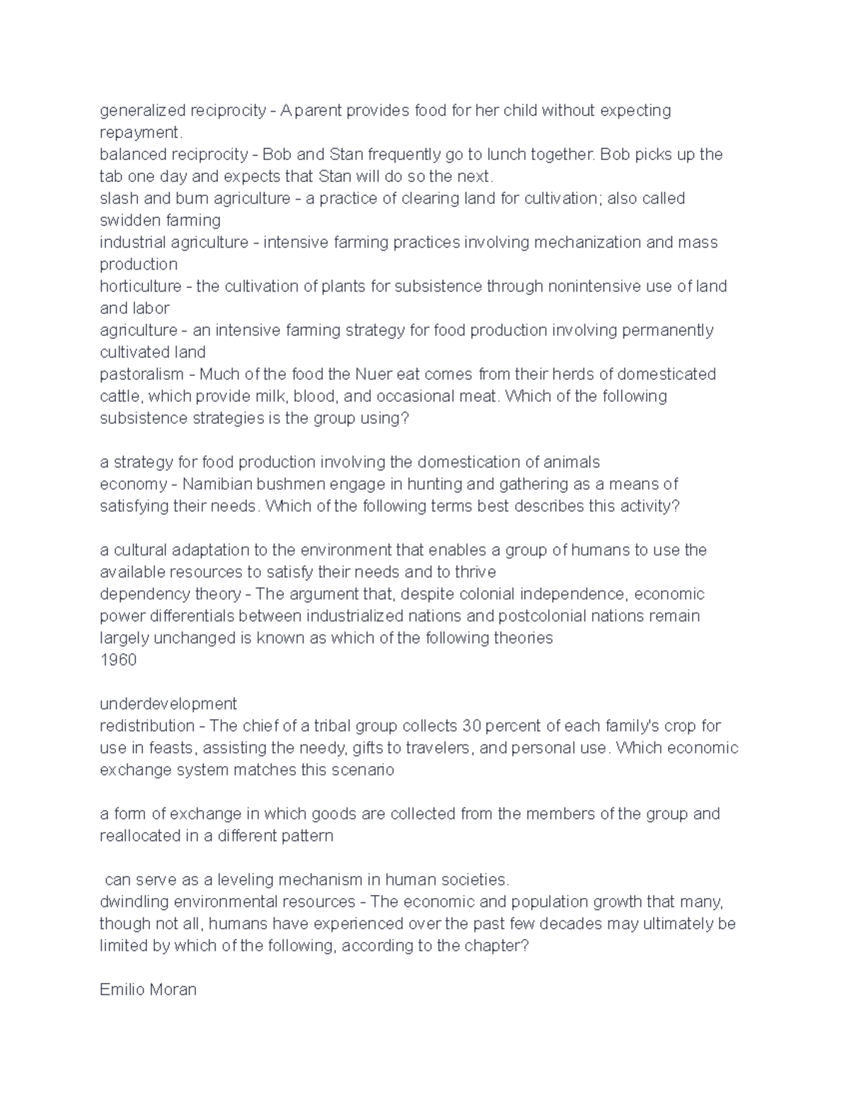 Anth101 8 - Lecture notes 8 - generalized reciprocity - A parent ...