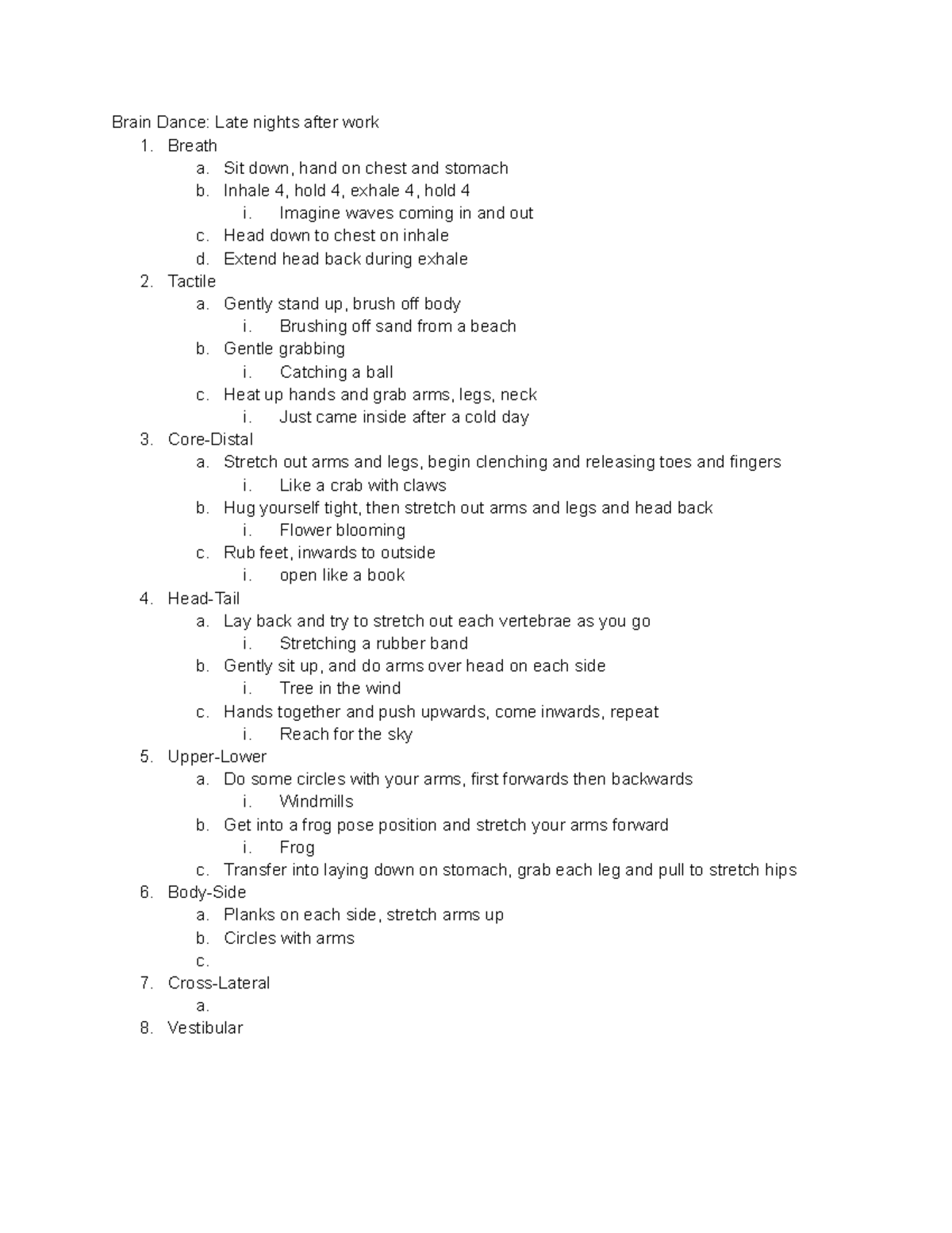 Brain Dance - Amanda Sieradzki - Brain Dance: Late nights after work 1 ...