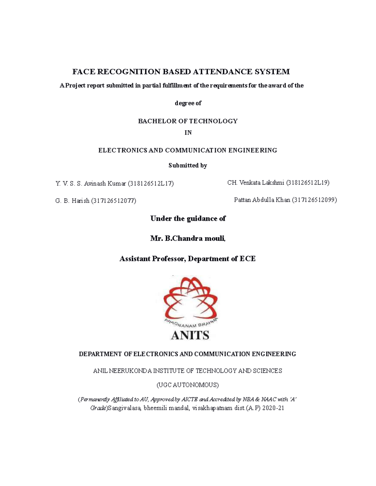 B-13 - Nothing - FACE RECOGNITION BASED ATTENDANCE SYSTEM A Project ...