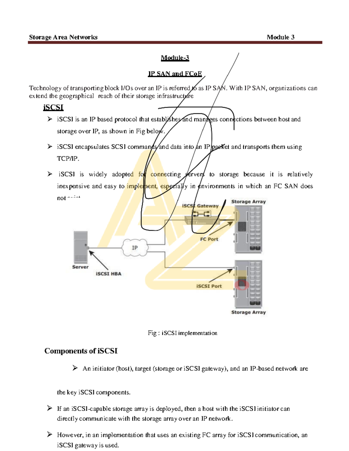 SAN Mod3@Az Documents - Helo - Module- IP SAN and FCoE Technology of transporting block I/Os ...