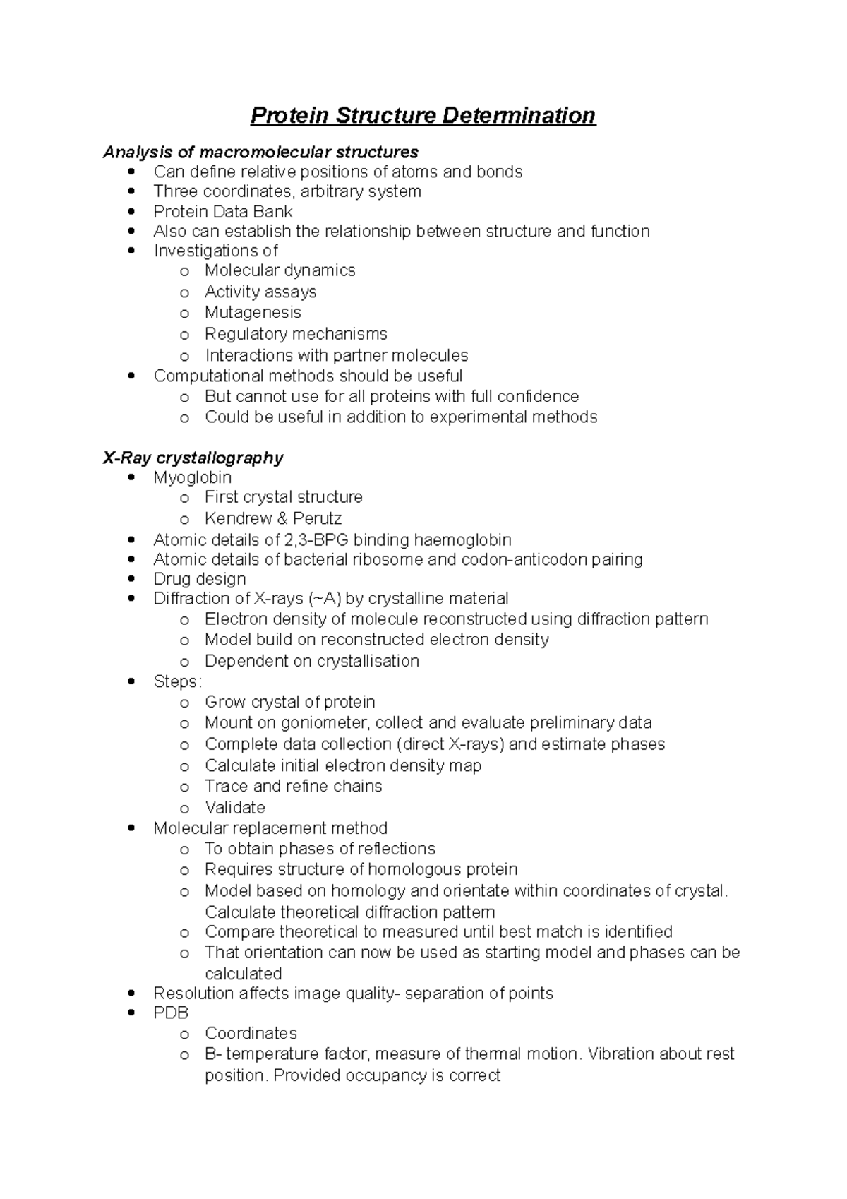 Protein Structure Determination - Protein Structure Determination ...