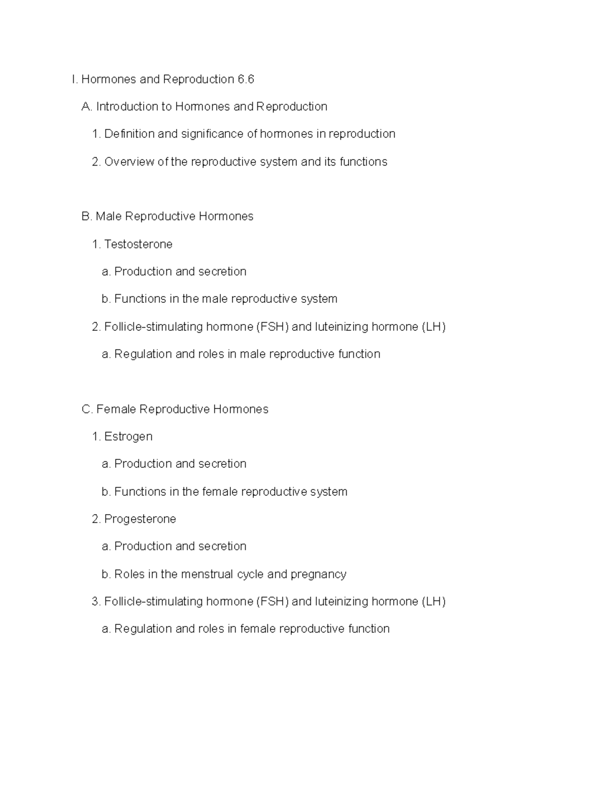 Hormones and Reproduction 6.6 - I. Hormones and Reproduction 6. A ...