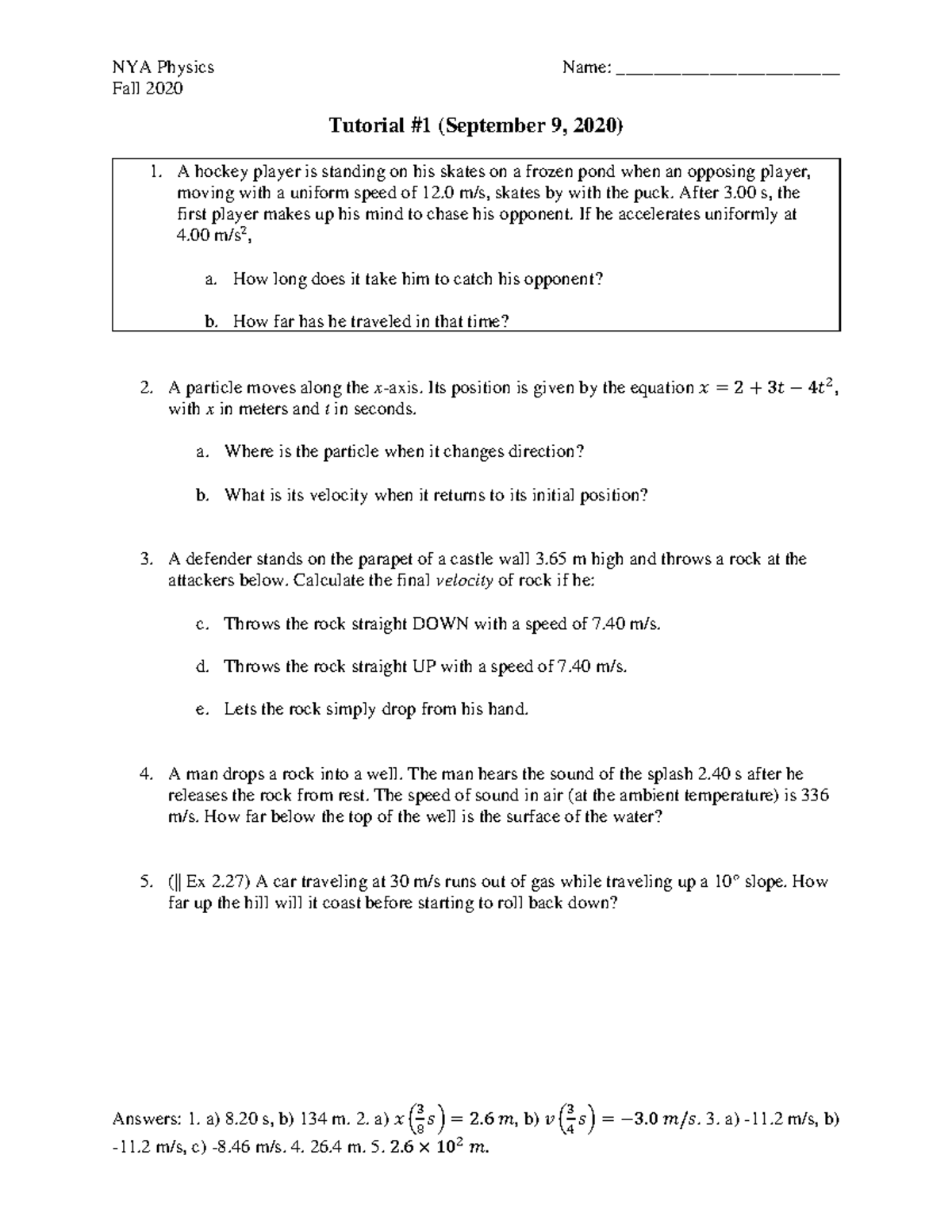 Tutorial 1 - Contains solution at the end of the page From Knight ...