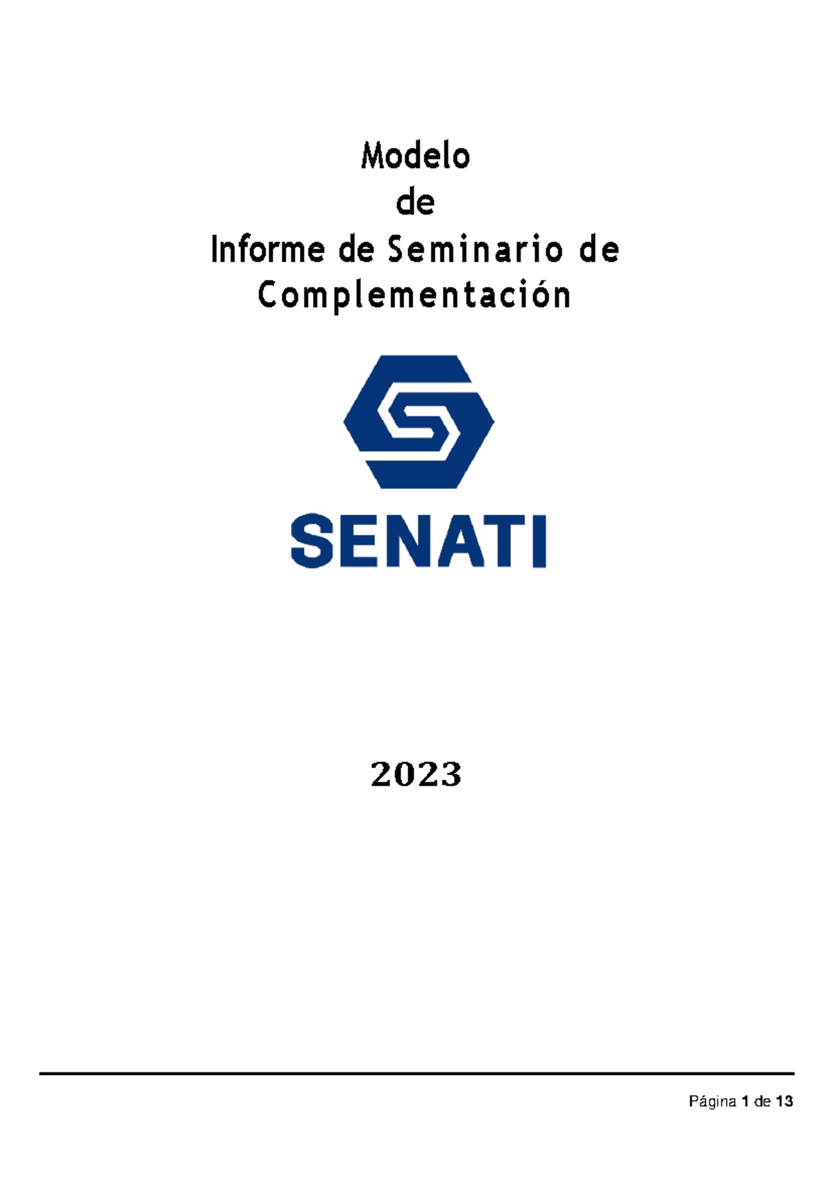 Formato Modelo de informe - Seminario 202310 - Modelo de Informe de S e ...
