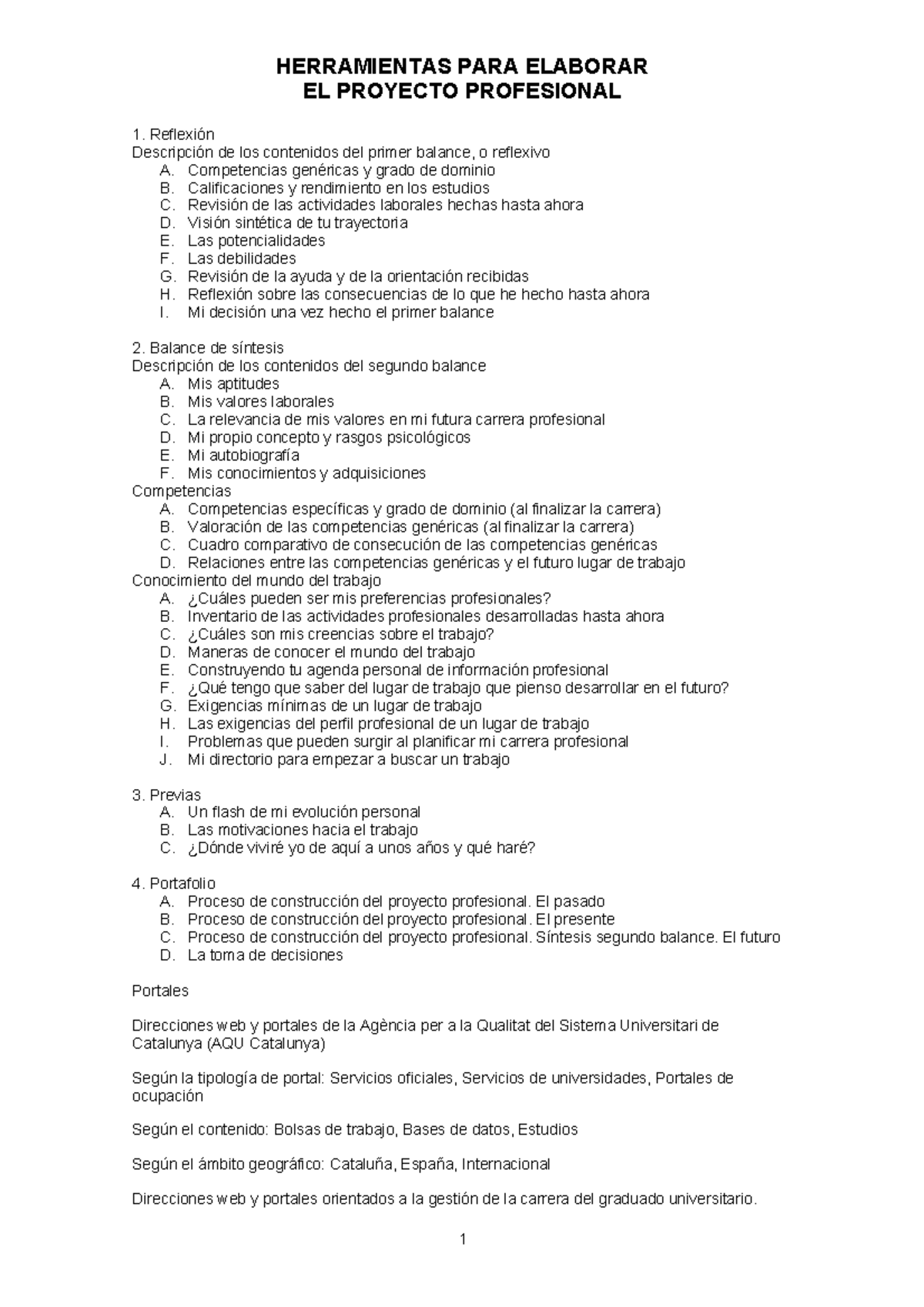 Elaboración proyecto profesional - HERRAMIENTAS PARA ELABORAR EL ...