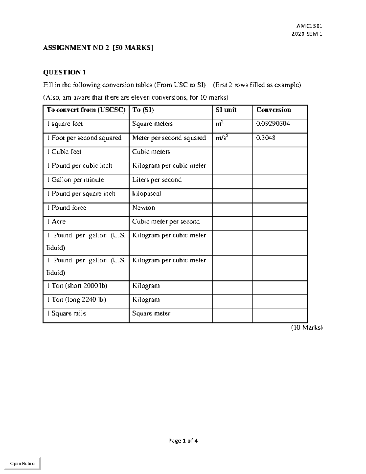2020 1st Sem - AMC1501 Assignment 2 - Warning: TT: undefined function: 32 2020 SEM 1 Page 1 of 4 ...