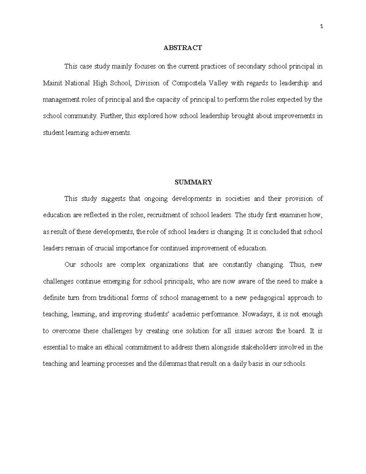 Case study final - ABSTRACT This case study mainly focuses on the ...