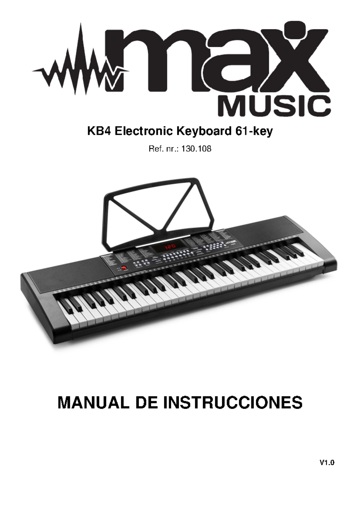 Manual Max KB4SET Kit premium de teclado electrónico de 61 teclas - KB ...