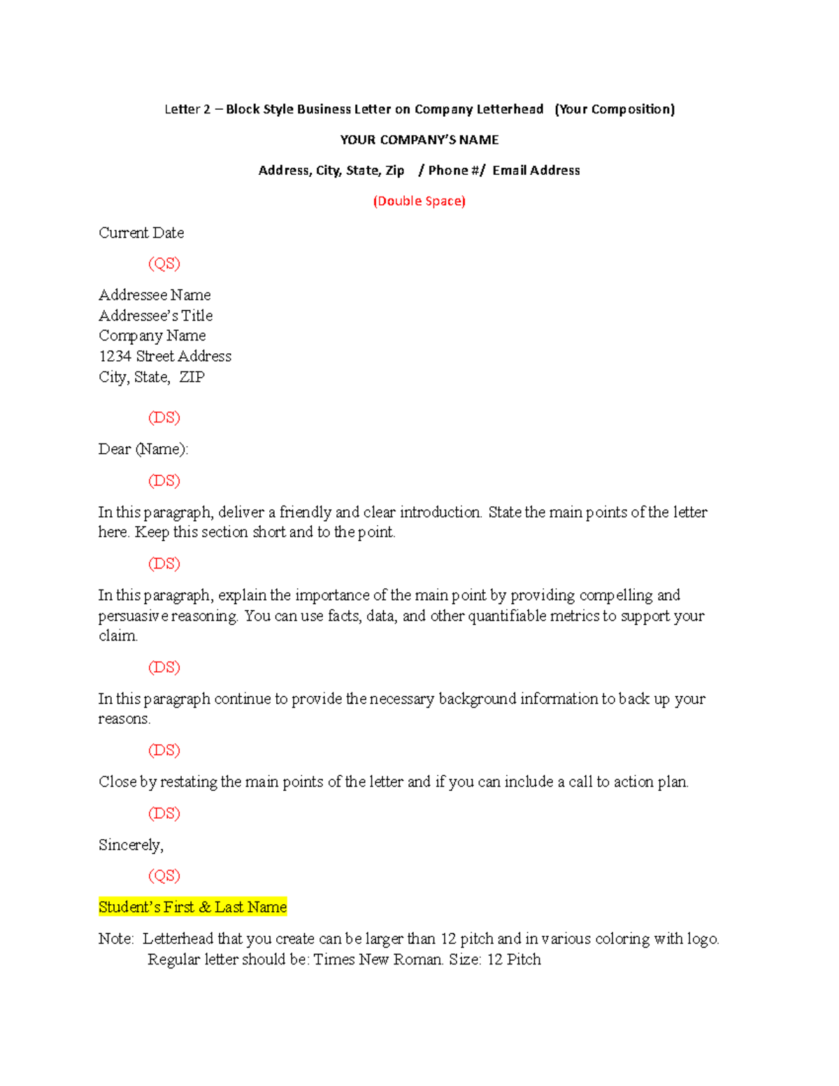 Lettesr 2 and 3 - notes for my science class - Letter 2 – Block Style ...